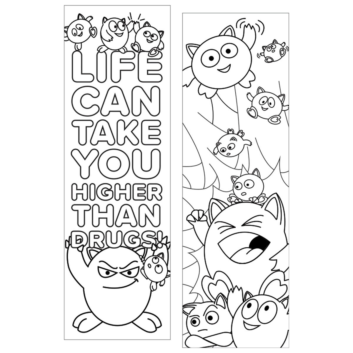 Red Ribbon Coloring Bookmark