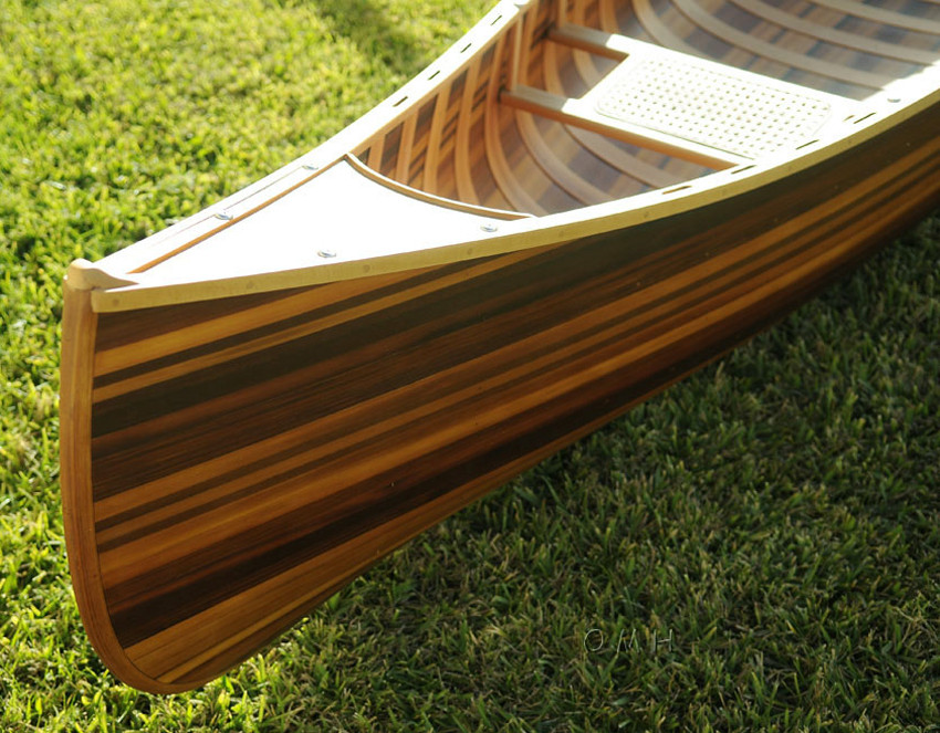 Cedar Strip Built Canoe Wood Boat 12' Matte Finish Woodenboat USA ...
