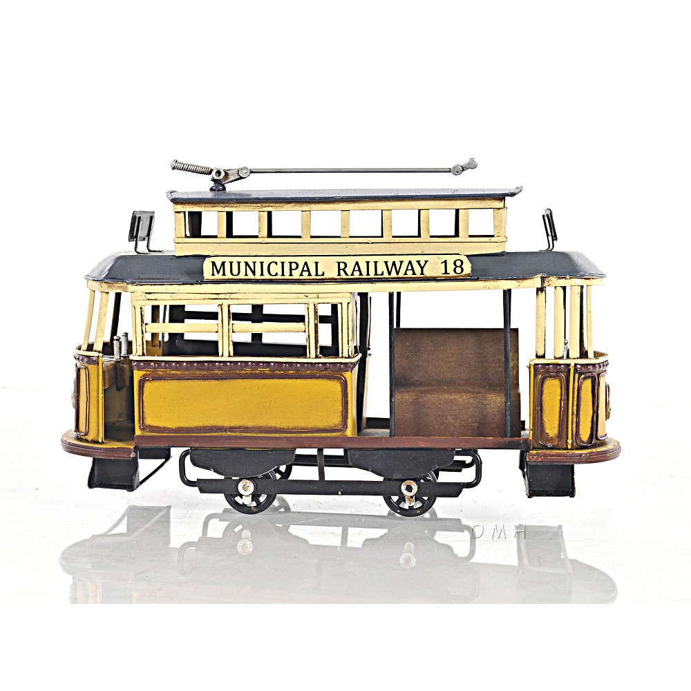 Trolley Streetcar Municipal Railway Cable Car Metal Scale Model 10.5 ...