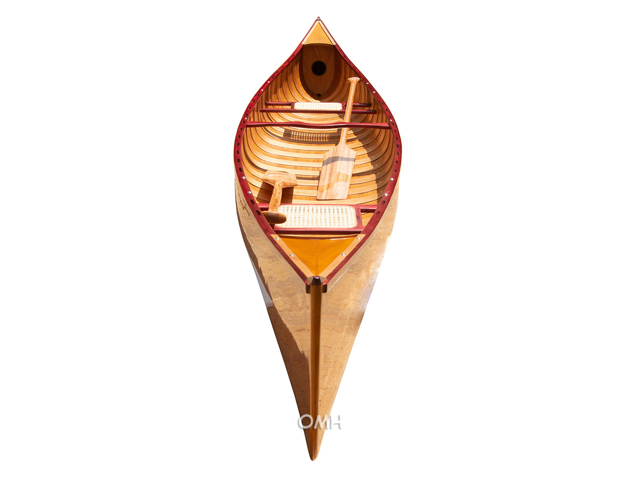 Canoe Mahogany Strip Built Wood Boat 16' w/ Ribs Woodenboat USA ...