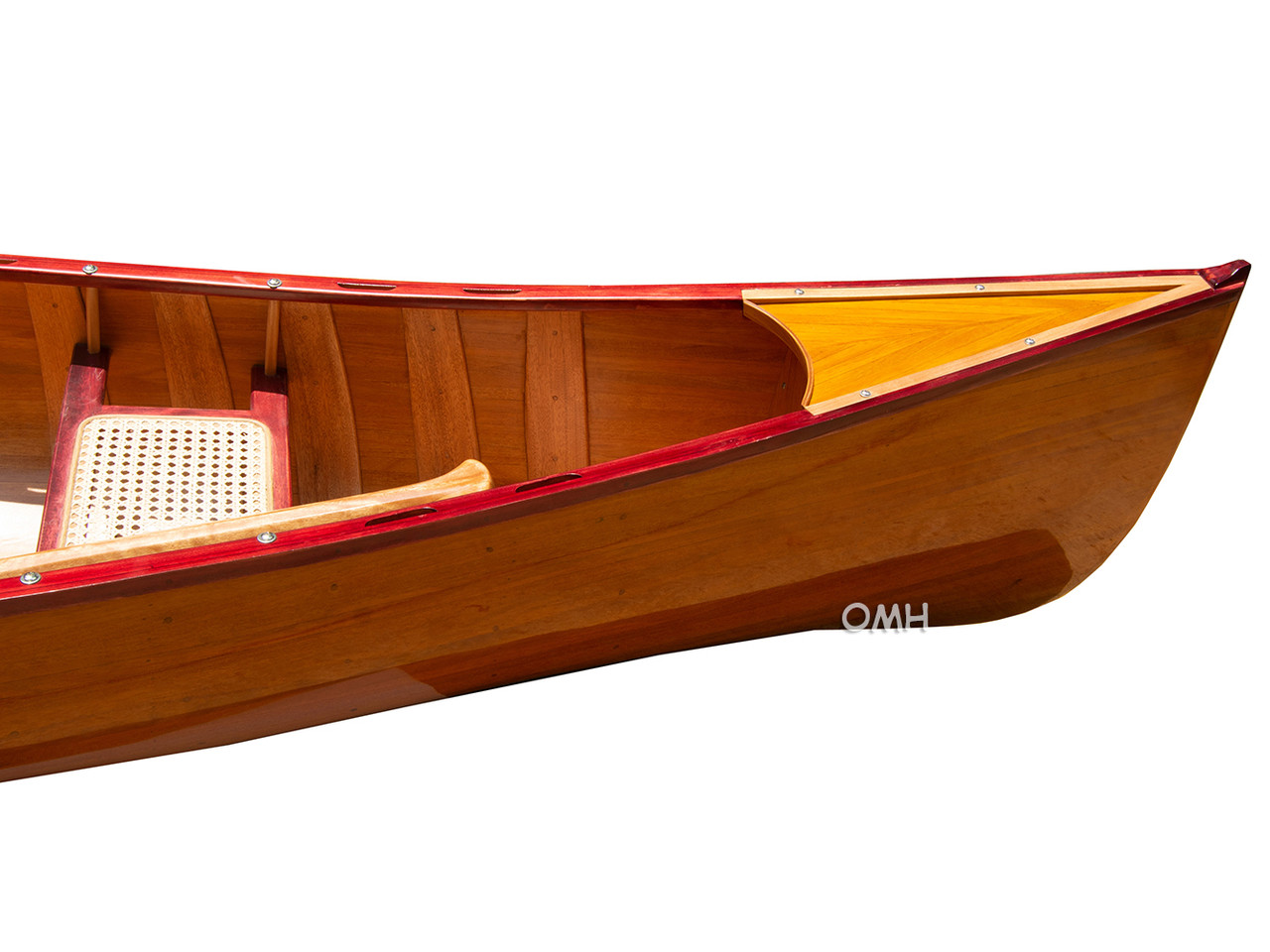 Canoe Mahogany Strip Built Wood Boat 16' w/ Ribs Woodenboat USA ...