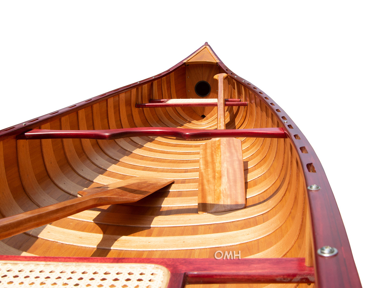 Canoe Mahogany Strip Built Wood Boat 16' w/ Ribs Woodenboat USA ...