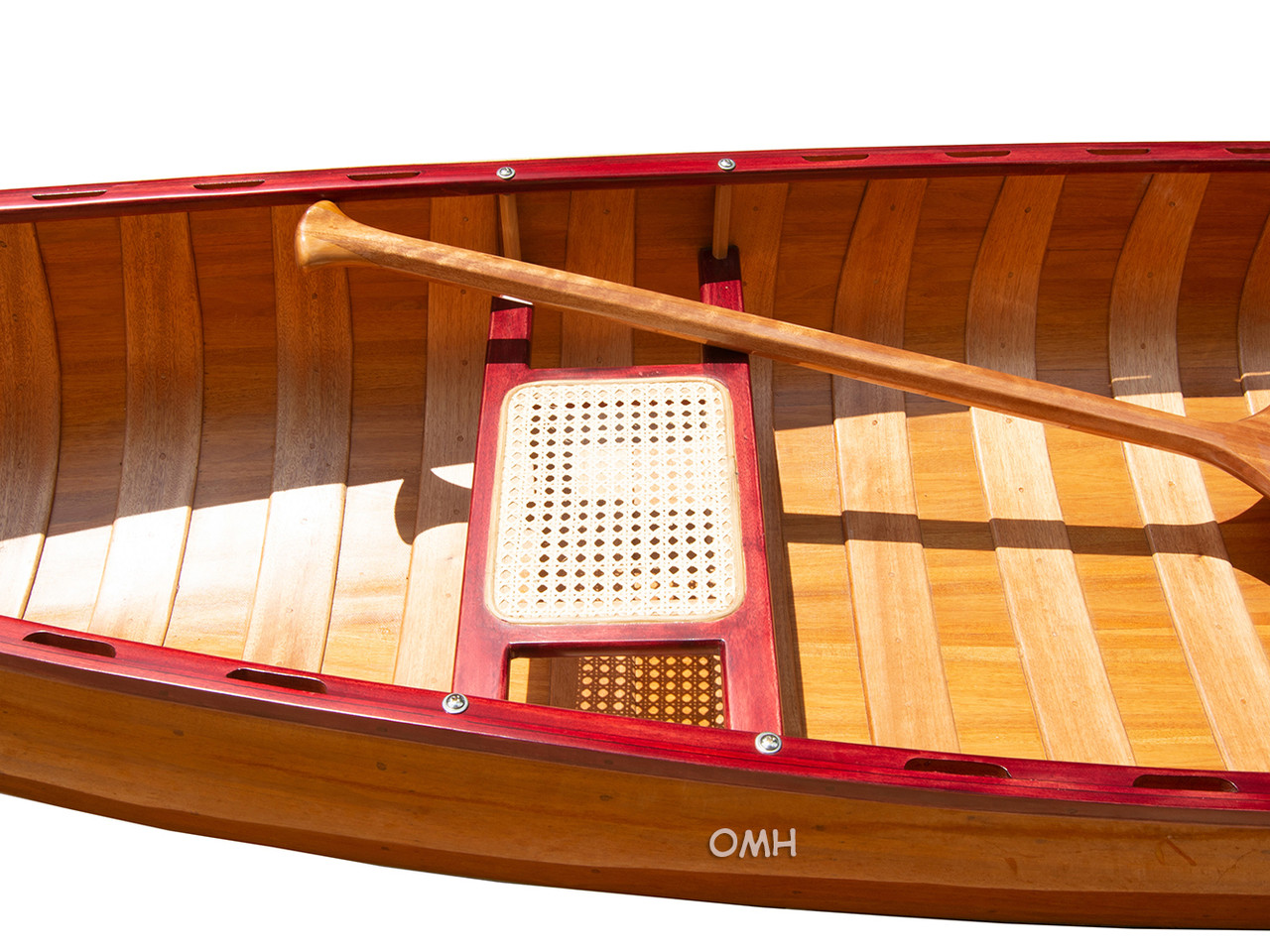 Canoe Mahogany Strip Built Wood Boat 16' w/ Ribs Woodenboat USA ...