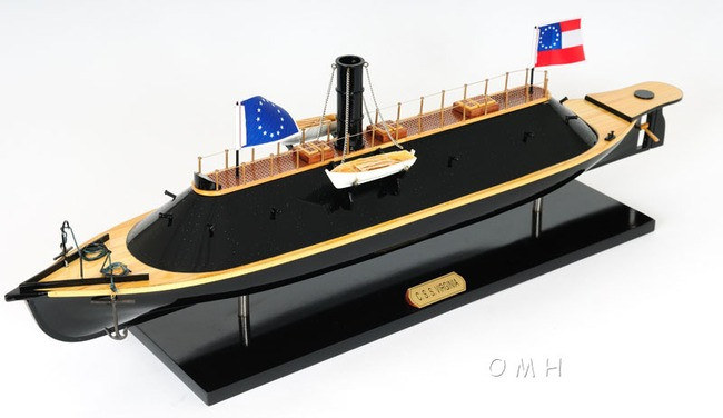 CSS Virginia Civil War Ironclad Wood Ship Model 28" Confederate Navy ...