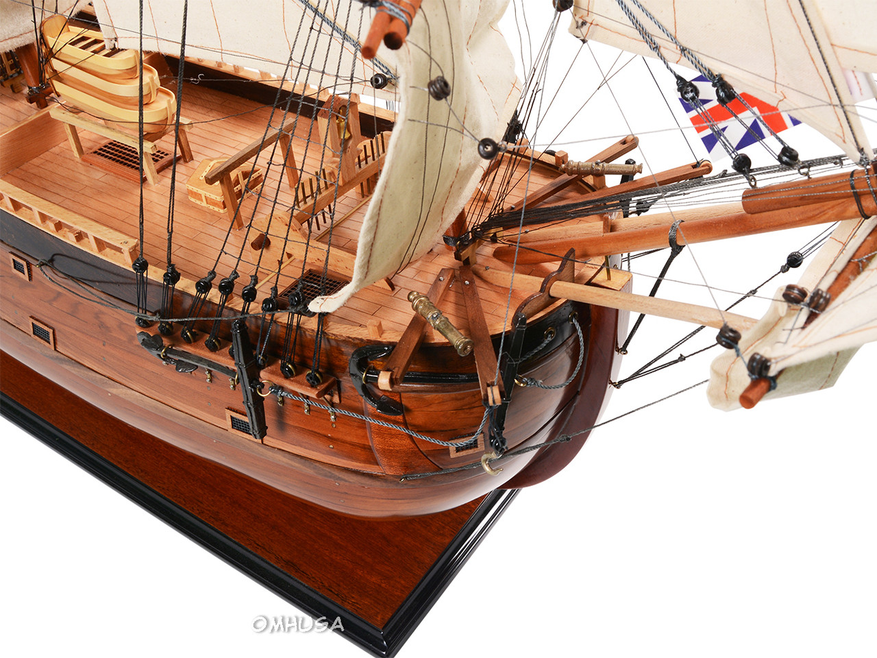 James Cook's HMS HM Bark Endeavour 38" Wood Tall Ship Model Sailboat ...