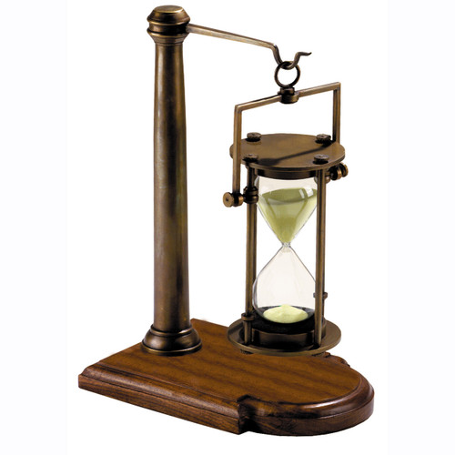 Brass Revolving Hourglass w/ Stand 8.5" Marine Sandglass Sand Timer ...
