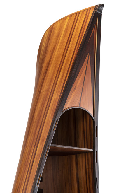 Canoe Bookcase Book Shelf 90" Cedar Wood Strip Built Nautical Decor ...