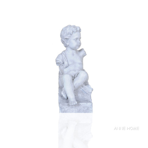 Boy Sitting Garden Statue Sculpture Figurine 21" Ancient Greek Roman ...