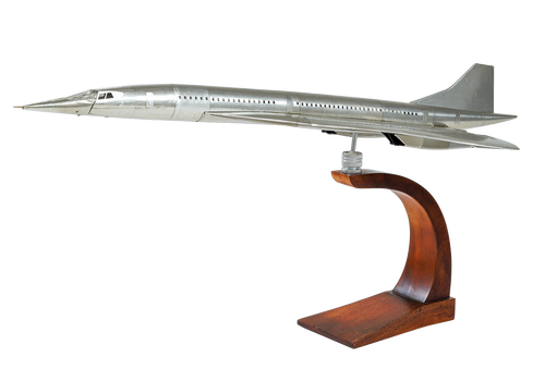 Concorde British Airways Airliner Model 34" Wooden Stand Aluminum ...