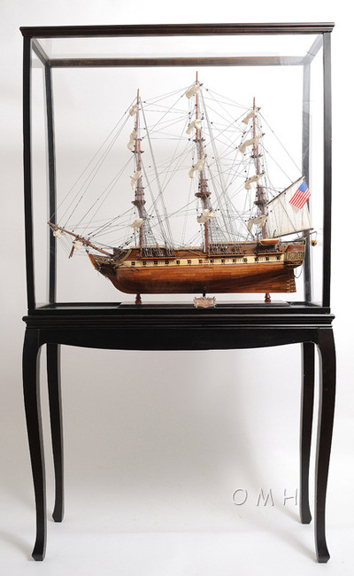 Tall Ship Model Boat Display Case XL Wood Cabinet Stand - CaptJimsCargo