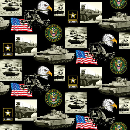 U.S. Army Cotton Fabric | Geometric US Army Quilting Cotton