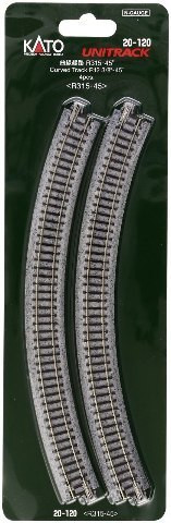 Kato 20-150 N Scale Unitrack, 718mm (28 1/4") Radius 15-Degree Curve ...