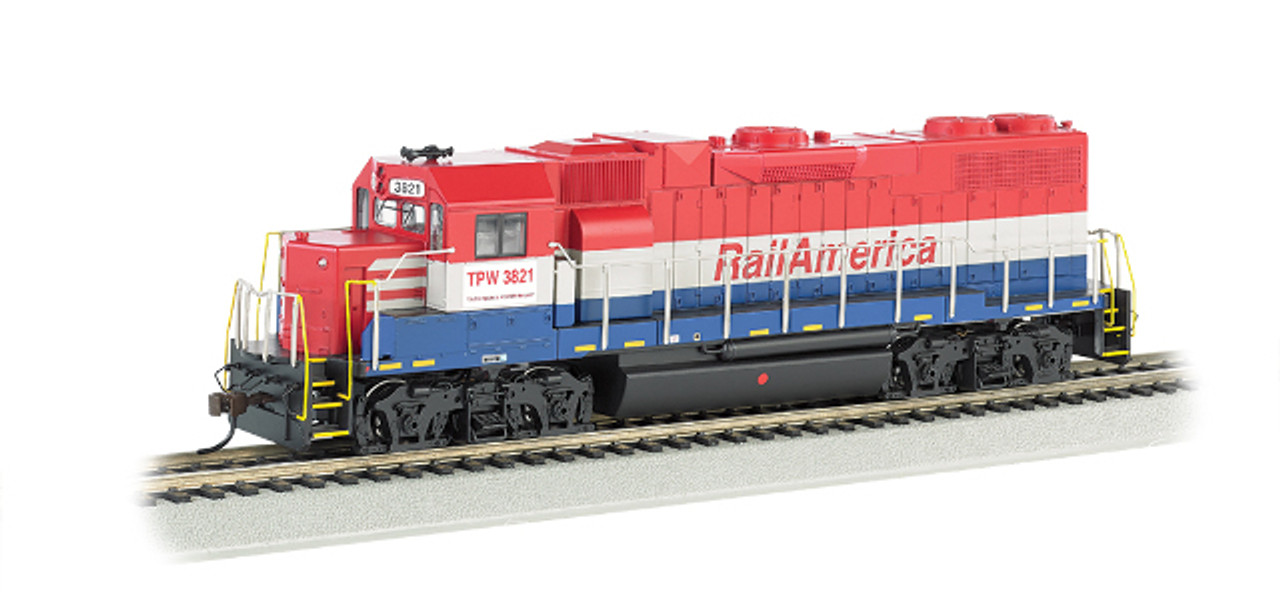 Bachmann 61718 HO Scale EMD GP38-2 Rail America Diesel Locomotive - Crazy Model Trains