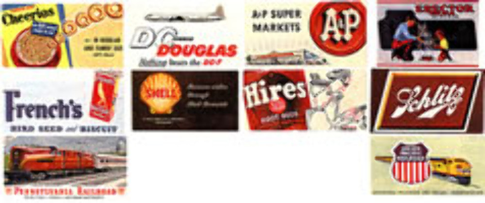 J & L Innovations 227 N Scale Consumer Billboard Signs 1940's to 1960's ...