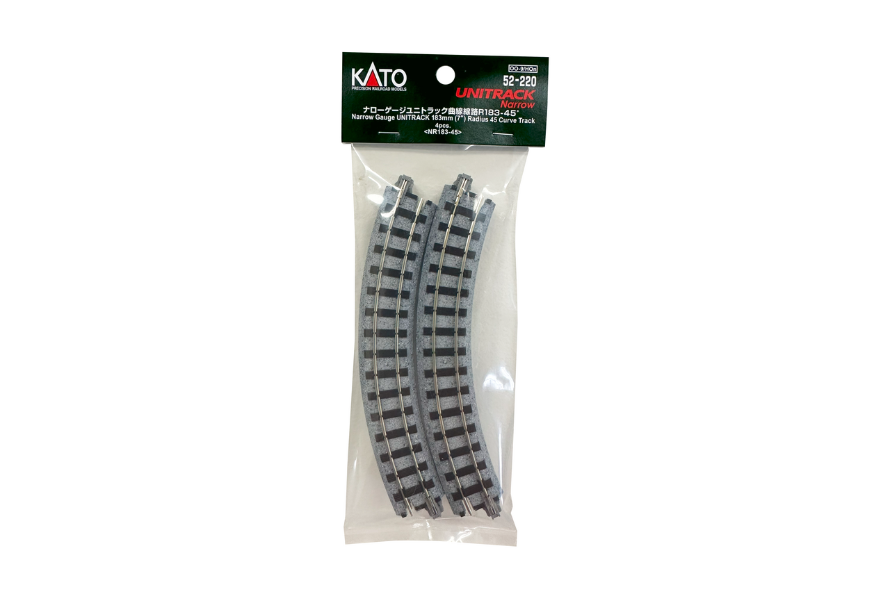 Kato 52-220 HOn30 Scale Unitrack 183mm (7 ) Radius 45 Curve Track (4 ...