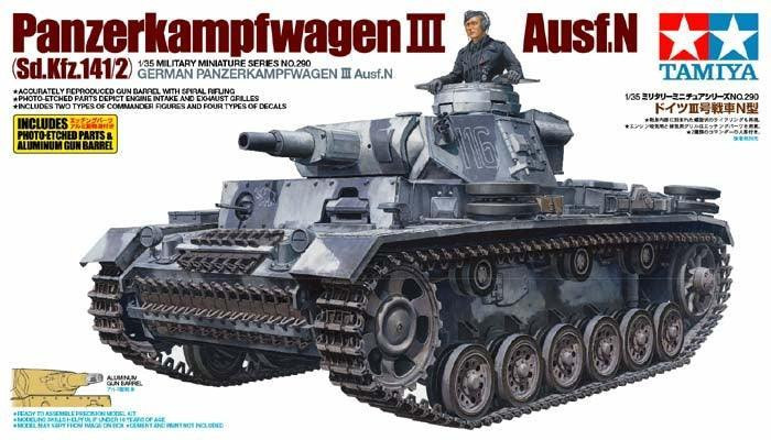 Tamiya 35290 1:35 Scale German PZ.KPFW.III Ausf.N Plastic Model Kit ...
