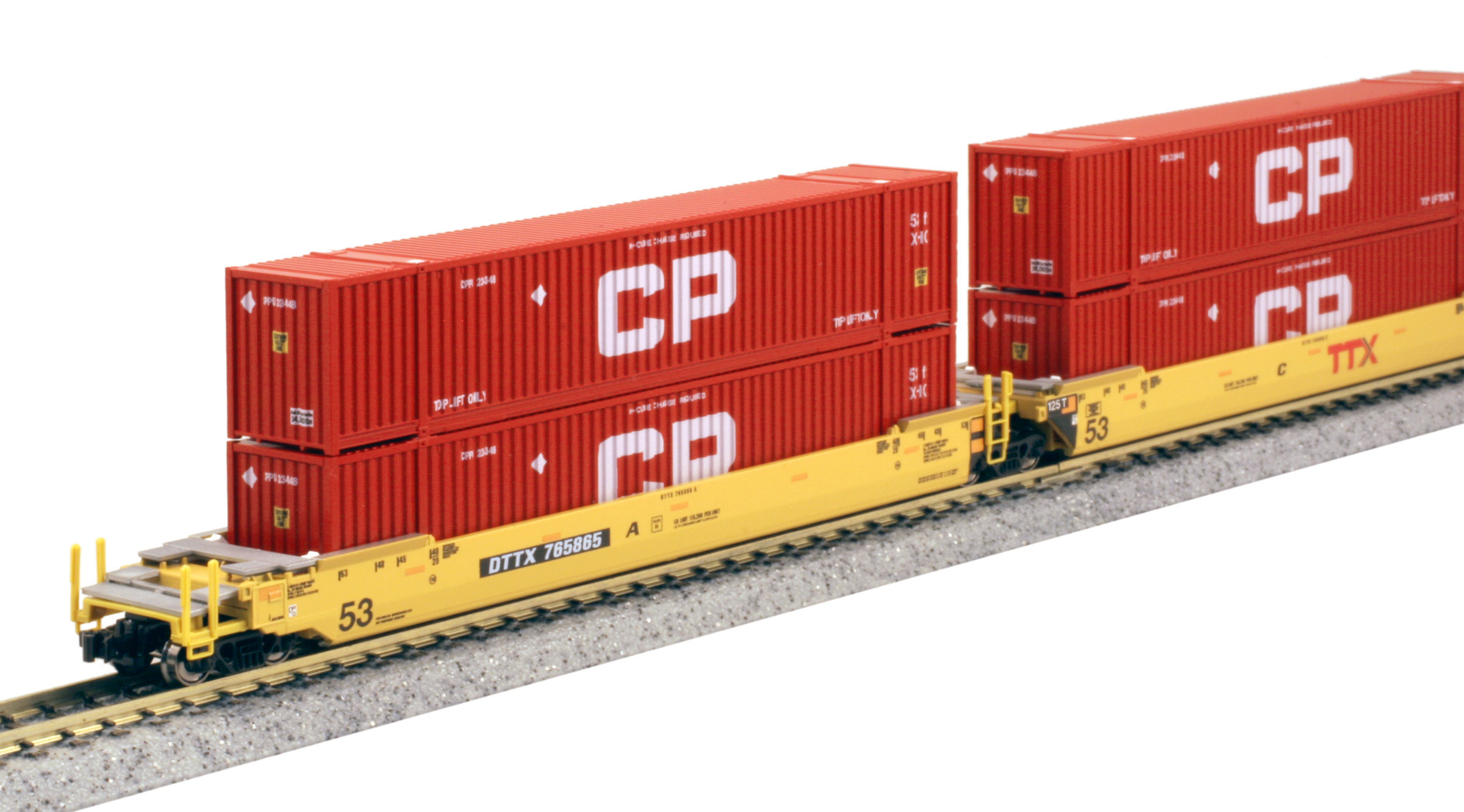 Kato 106-6184 N Scale Gunderson MAXI-IV TTX "New Logo" Well Car Set CP ...