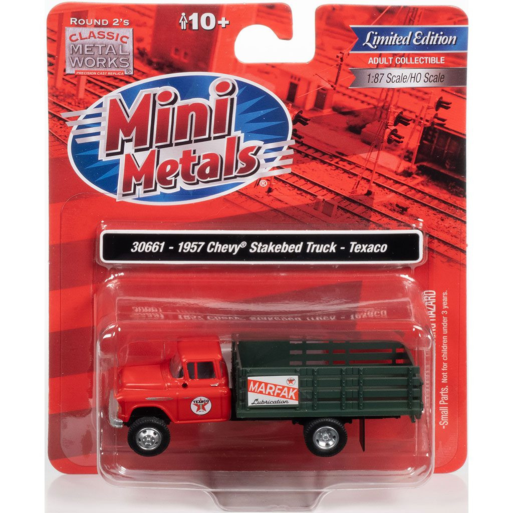 Classic Metal Works 30661 HO Scale 1957 Chevy Stakebed Truck Texaco ...
