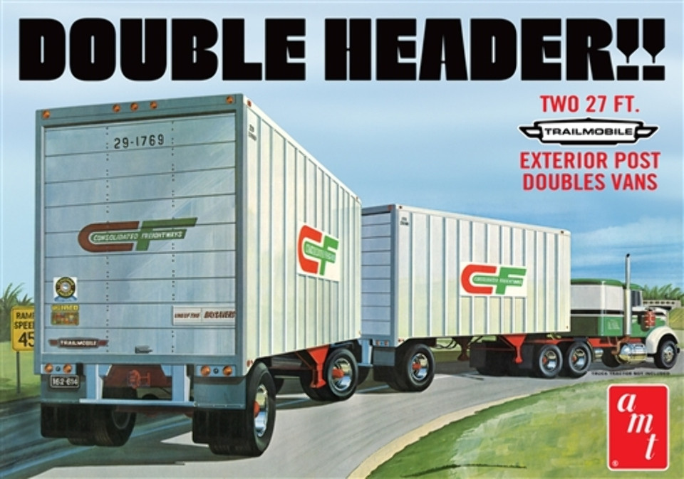 AMT Models 1132 '1:25 Scale "Double Header" Tandem Van Trailers Model ...