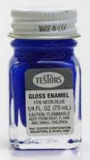 Testors Enamel Paint Open Stock .25oz-Blue Fluorescent - Crazy Model Trains