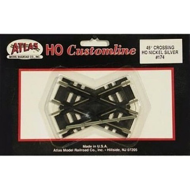Atlas HO Scale Code 100 Custom-Line 45 Degree Crossing - Crazy Model Trains