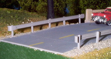 Pikestuff 0012 HO Scale Highway Guardrail (3) - Crazy Model Trains