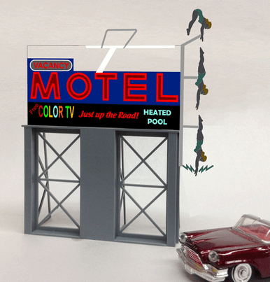 Miller Engineering 881651 HO/O Scale Motel Billboard - Crazy Model Trains
