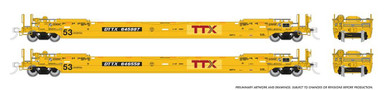Rapido 401064 HO Scale TTX 53' Husky-Stack Well Car Patched Logo 3 ...