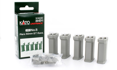 Kato 23-017-1 N Scale 50mm (2") Single Track Pier Set (Pack of 5) - Crazy Model Trains