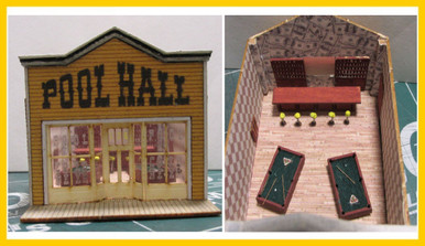 RS Laser 2068-B HO Scale Pool Hall (Kit) - Crazy Model Trains