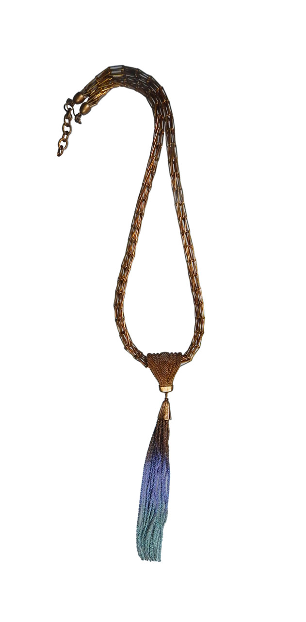 Elegant Tassel on Bamboo Chain Necklace. - ShopSarahCavender.com