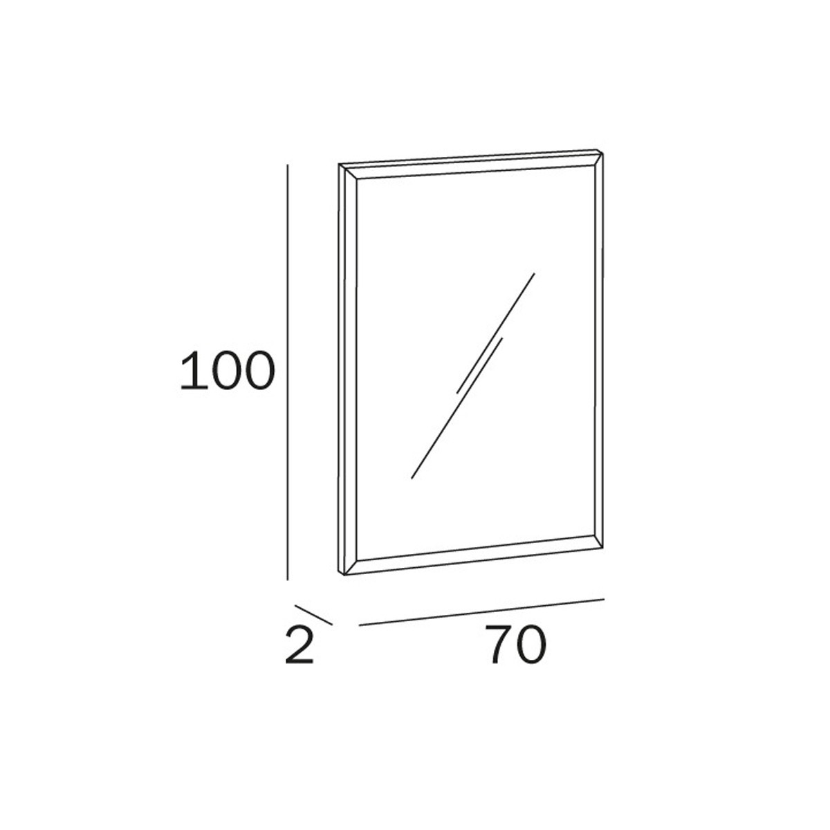 Inda Rectangular Mirror with Stainless Steel Frame 70 x 100 x 2cm - A0472A
