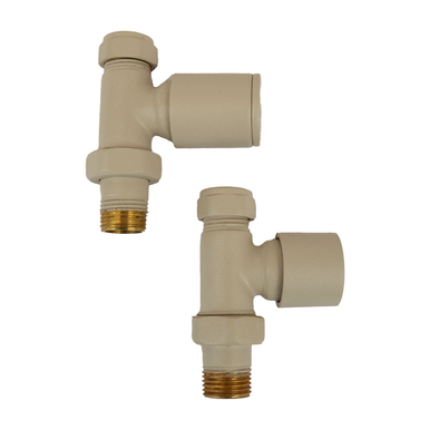 Vogue Contemporary Straight Radiator Valves in Pairs Colour Latte ...