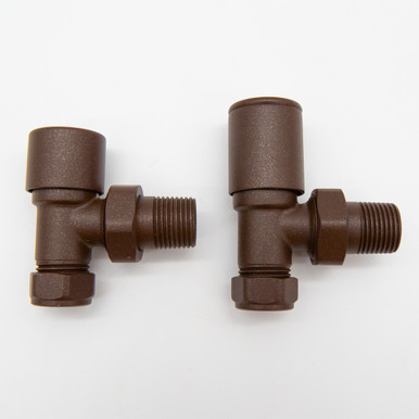 Vogue Contemporary Angled Radiator Valves in Mocha INCNT003AP-ZMC