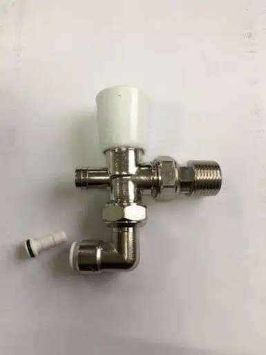 Myson Machmate 10mm Angled Radiator Valve with Lockshield Drain Off and ...