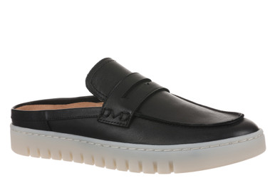 Vionic Women's Uptown Mule 2 - Black Tumbled Leather - Goodman's Shoes