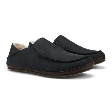 Olukai Men's Moloa Slipper - Black/Dk Java - Goodman's Shoes