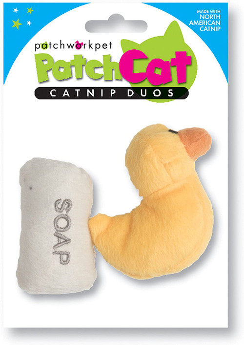 Duck & Soap Cat Toy Plush Bath Time Set Premium Catnip