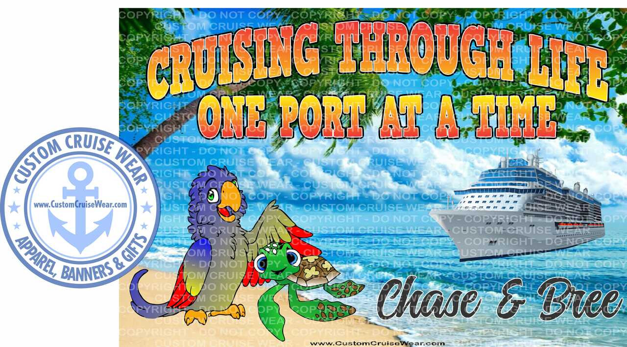 Cruising Through Life Characters Sitting On Beach DOOR SIGN - Custom ...