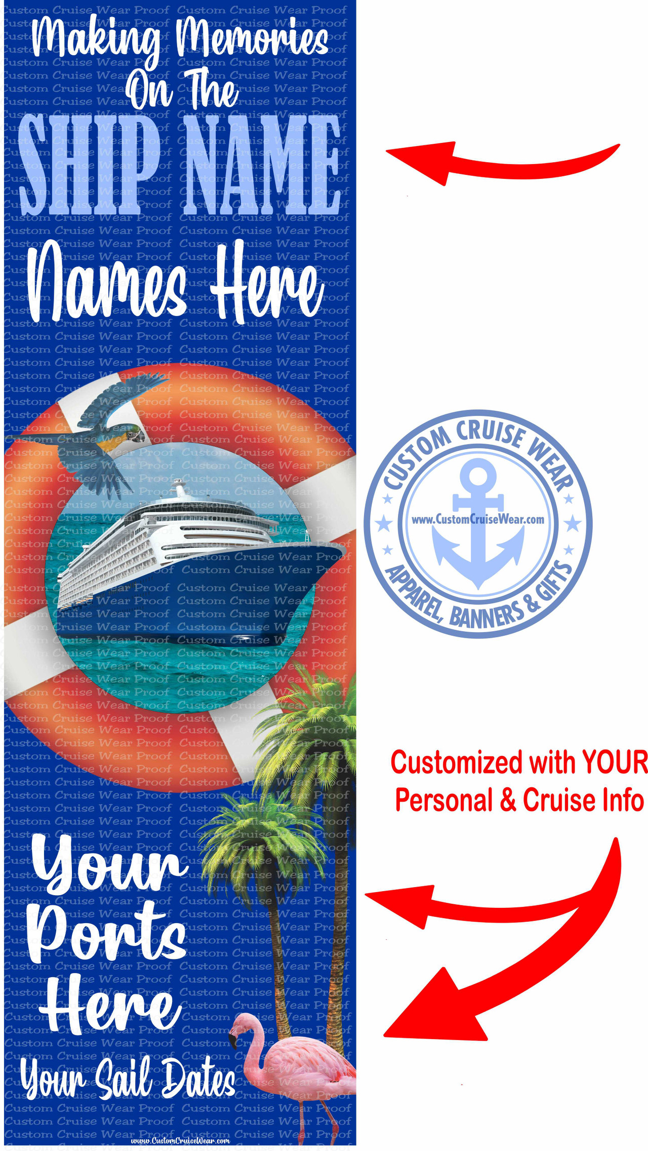 Making Memories Life Preserver With Ship BANNER - Custom Cruise Wear
