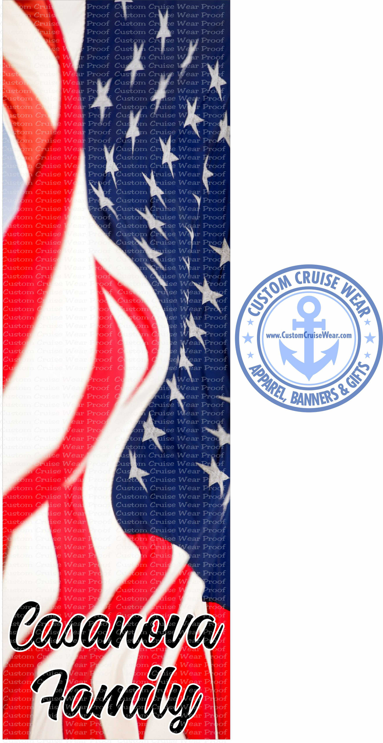 American Flag Vertical BANNER - Custom Cruise Wear