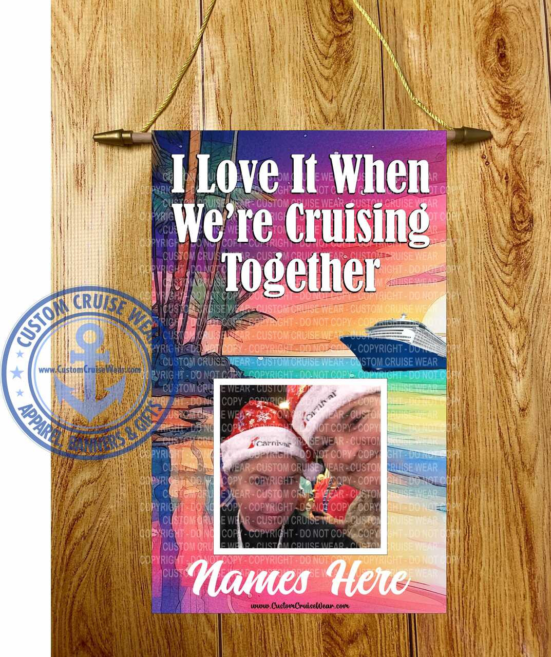 I Love It When We're Cruising Together Neon Beach with Photo FLAG ...