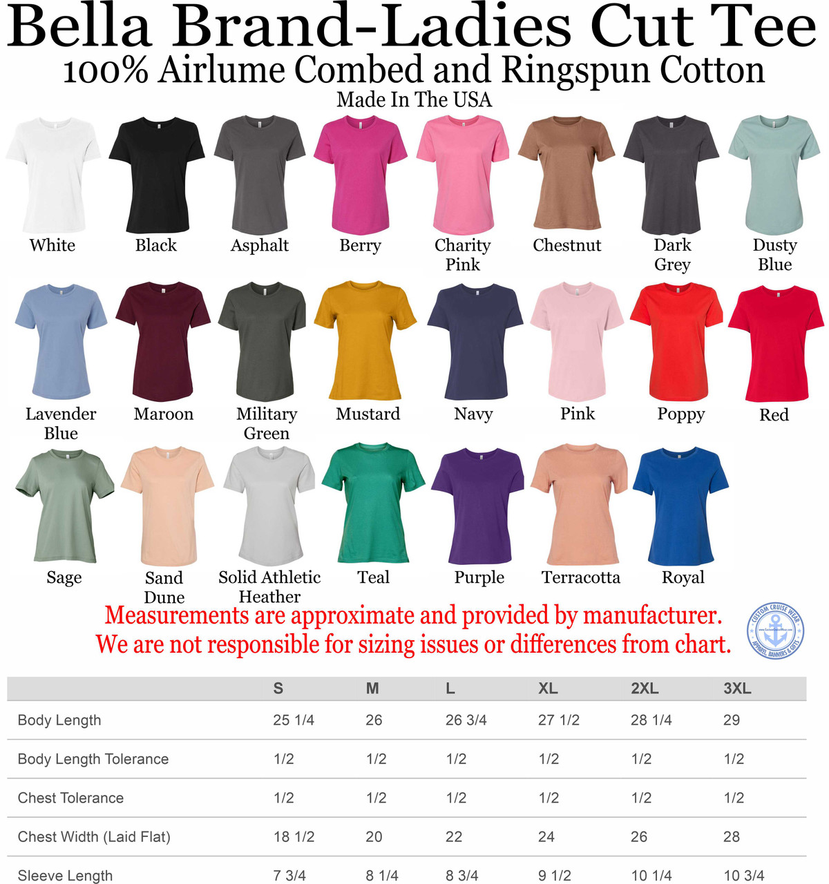 The Bella Brand Ladies Cut Tee - Custom Cruise Wear