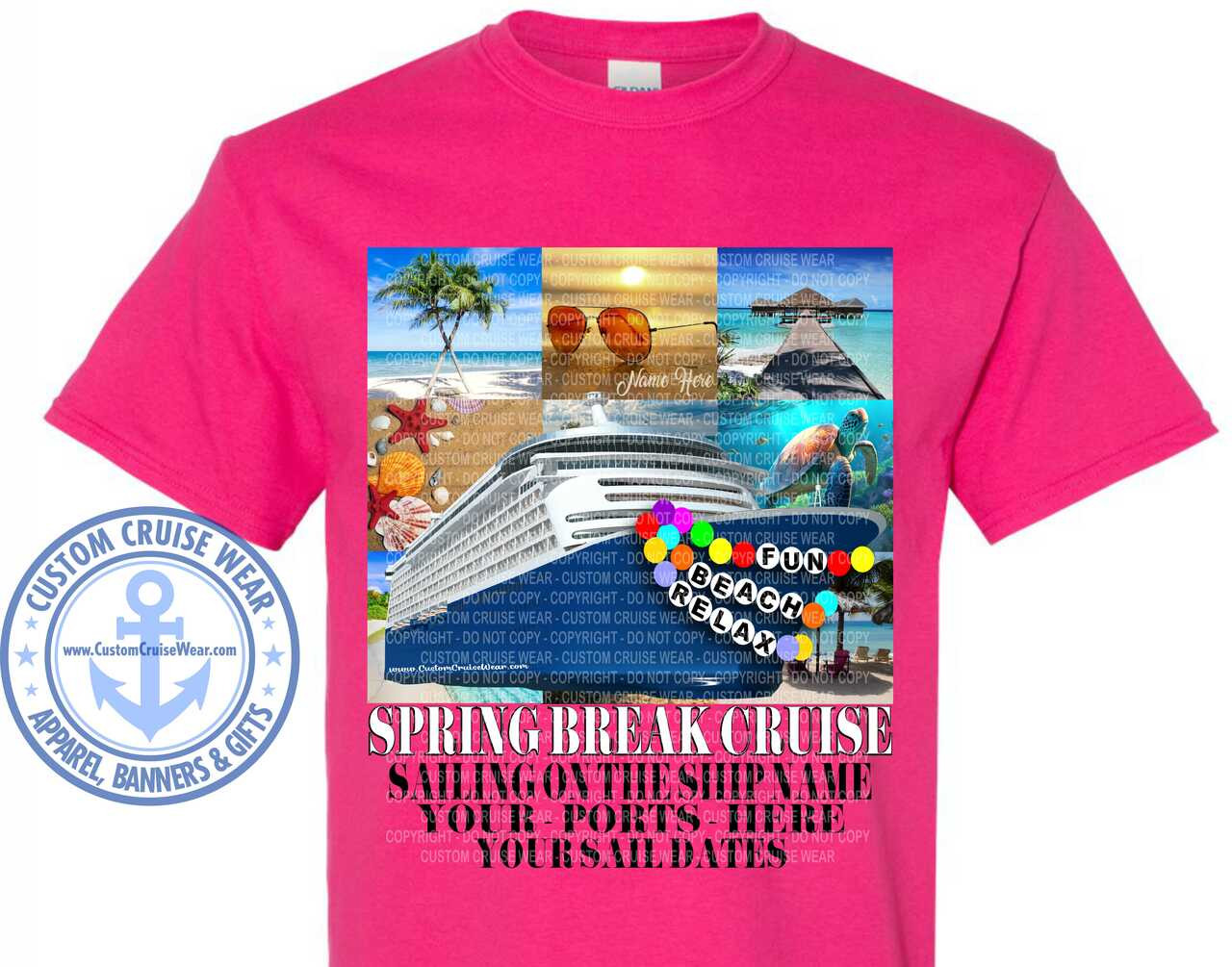 Spring Break Ship with Bracelets Block Photos - Custom Cruise Wear