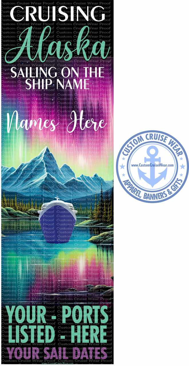 Alaska Colorful Aurora Skyline and Mountains BANNER - Custom Cruise Wear