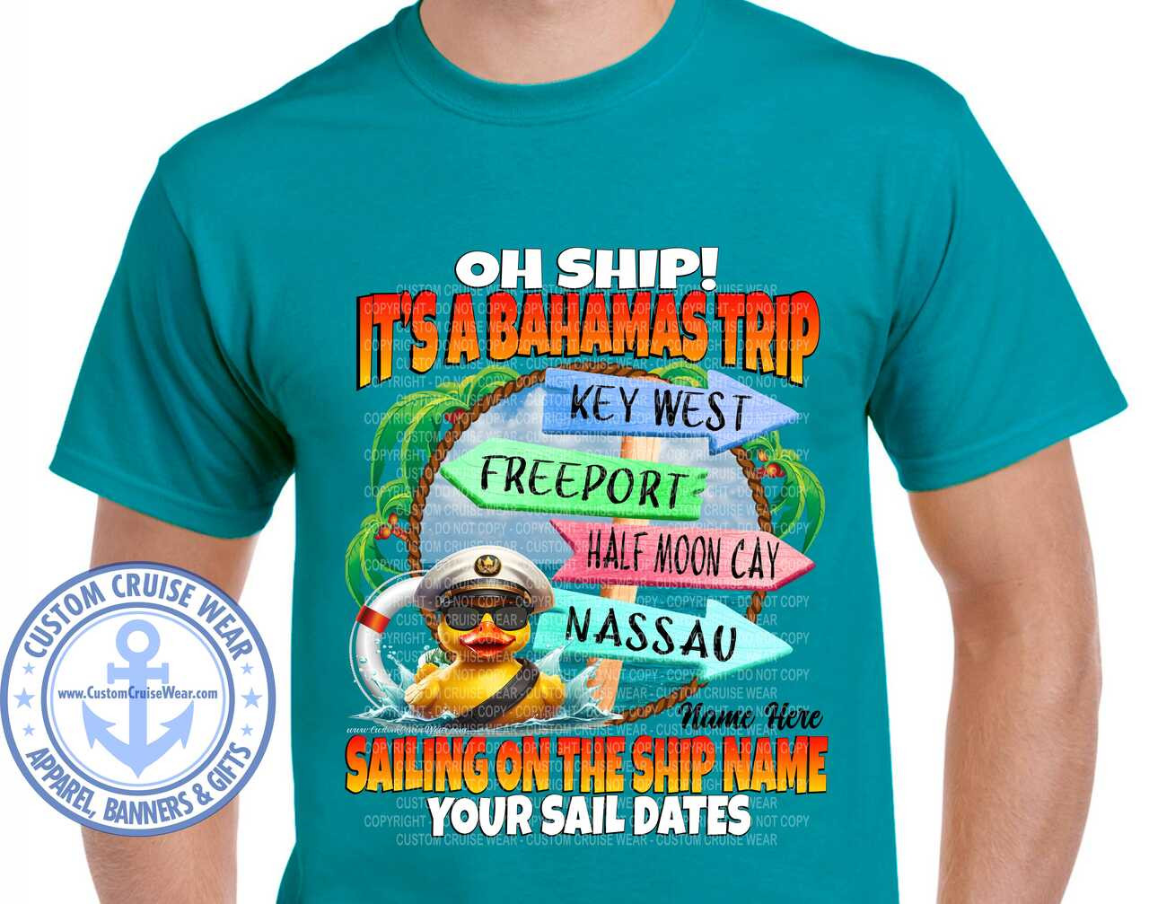 Oh Ship It's A Bahamas Trip Duck with Directional Signs - Custom Cruise ...