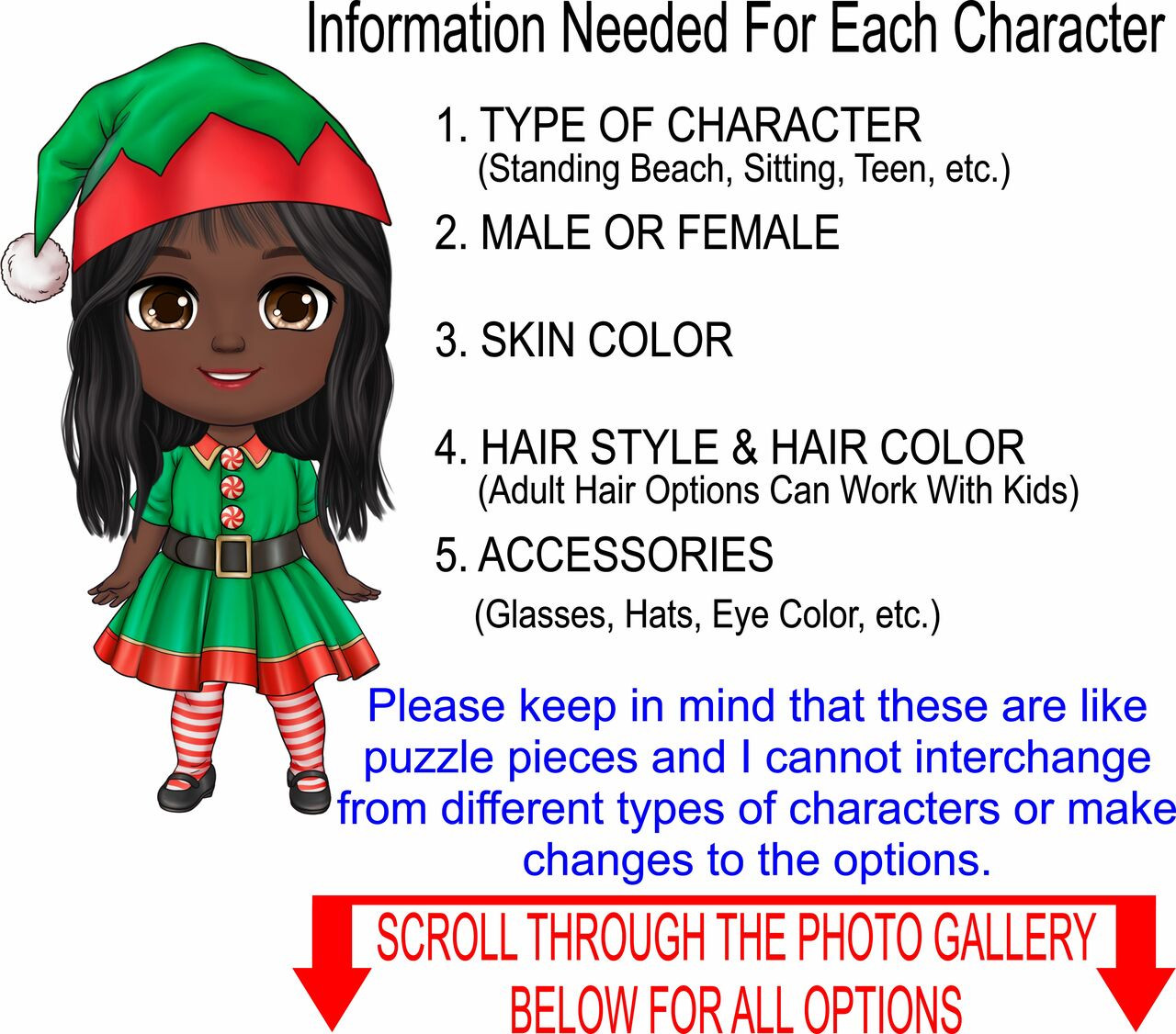 Christmas Elf Suit Kids Character Options - Custom Cruise Wear