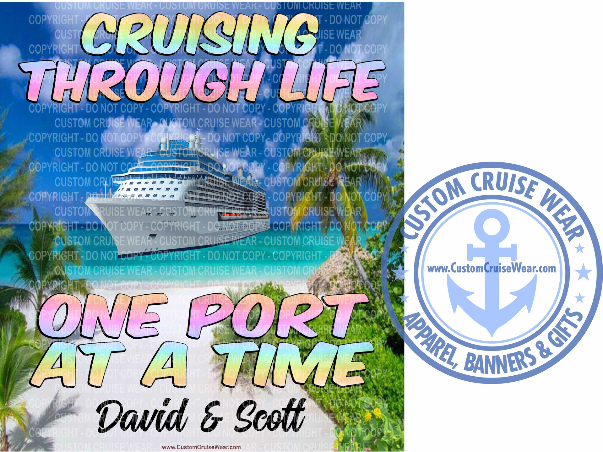 Cruising Through Life DOOR SIGN - Custom Cruise Wear