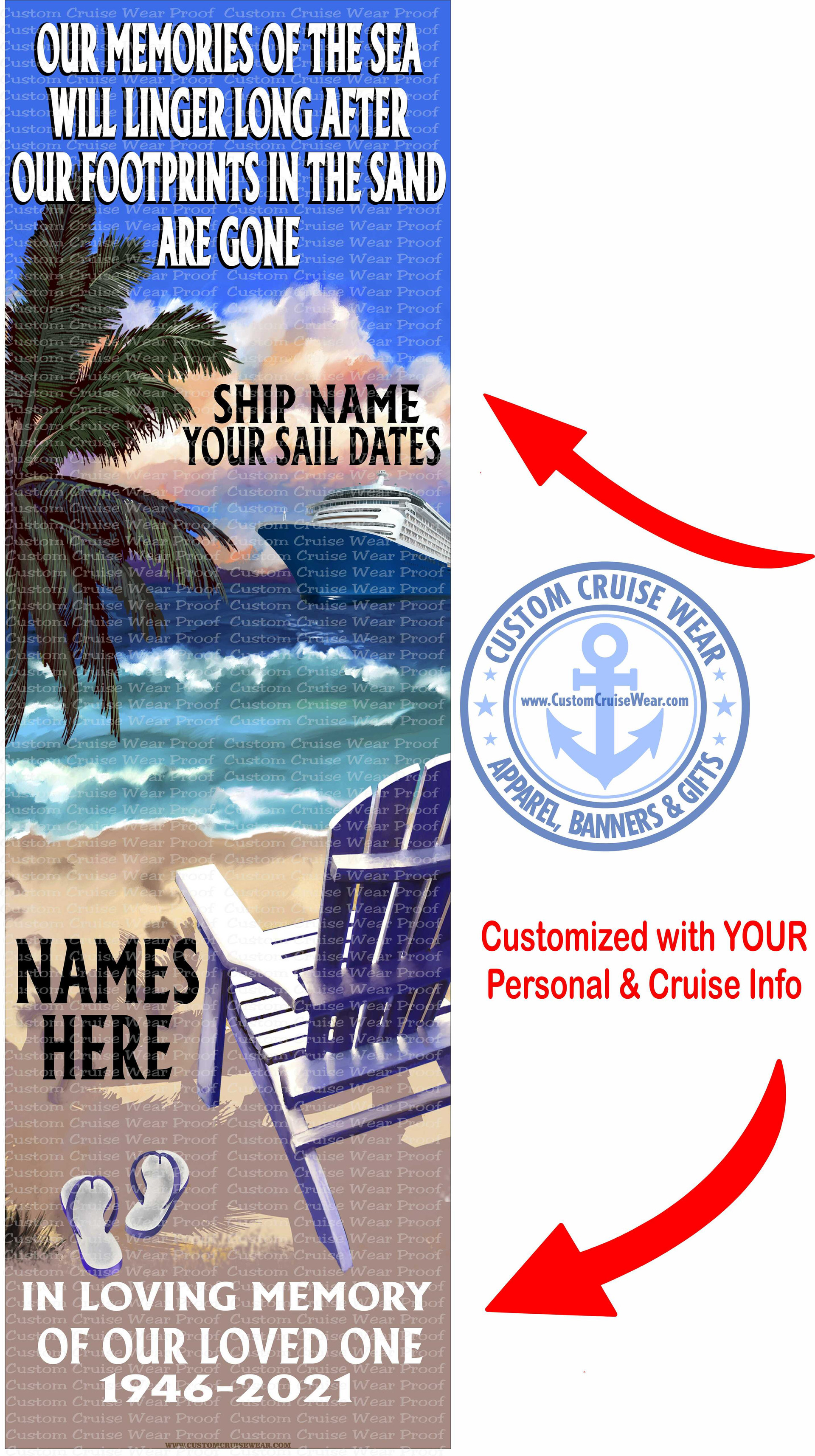 In Loving Memory Footprints in the Sand Beach Chair BANNER - Custom ...
