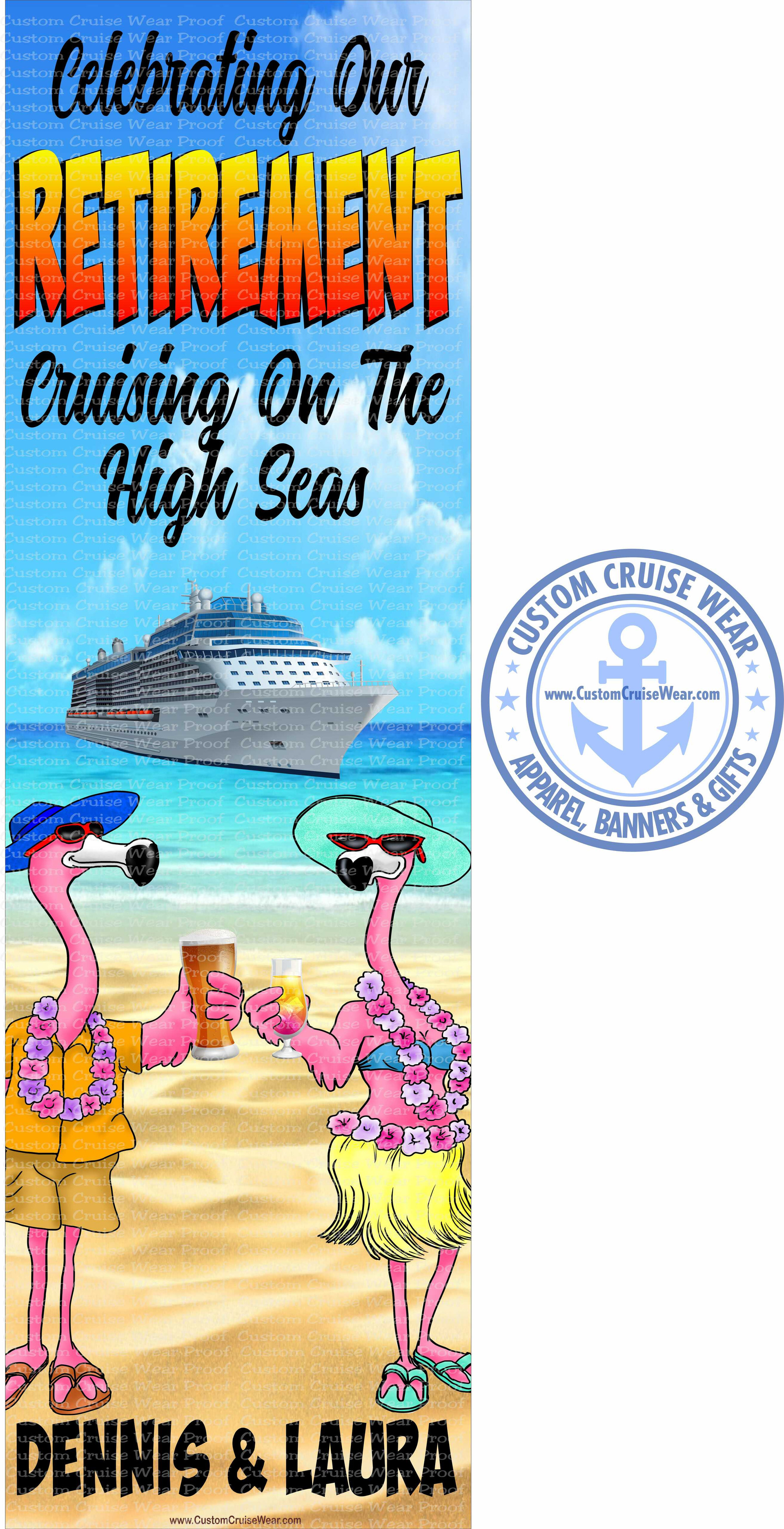 Cruising Into Retirement DOOR SIGN - Custom Cruise Wear